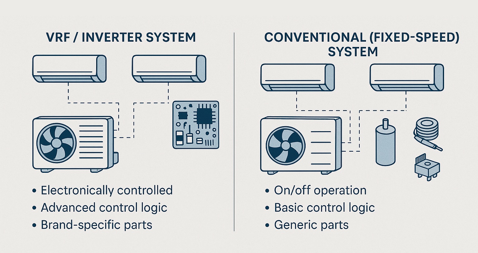 VRF & Inverter AC Systems vs Fixed-Speed AC Systems
